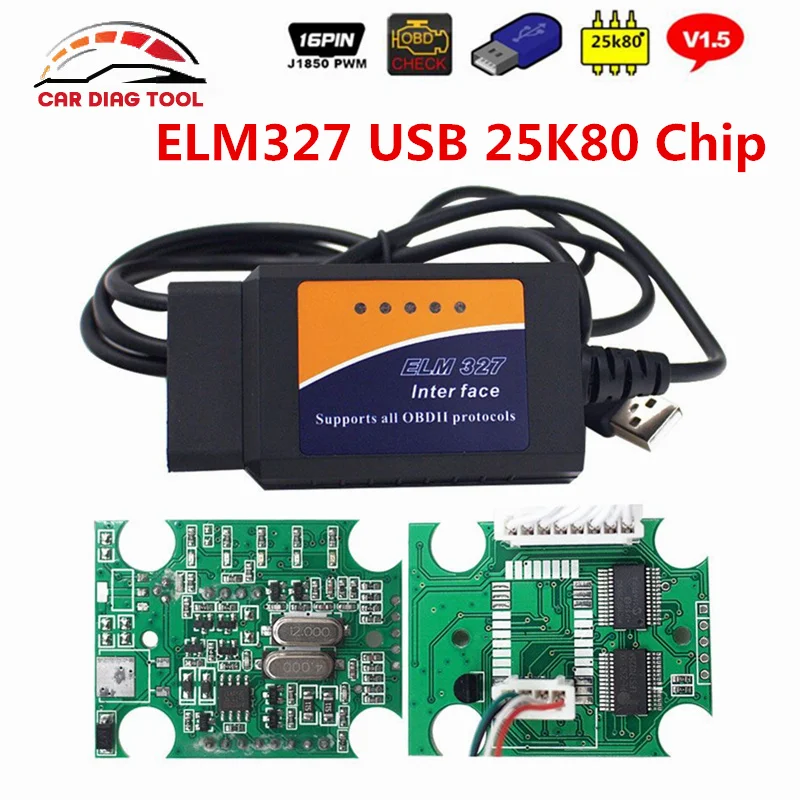 Nueva llegada ELM327 interfaz USB OBD2 código explorador auto ELM327 V1 ...
