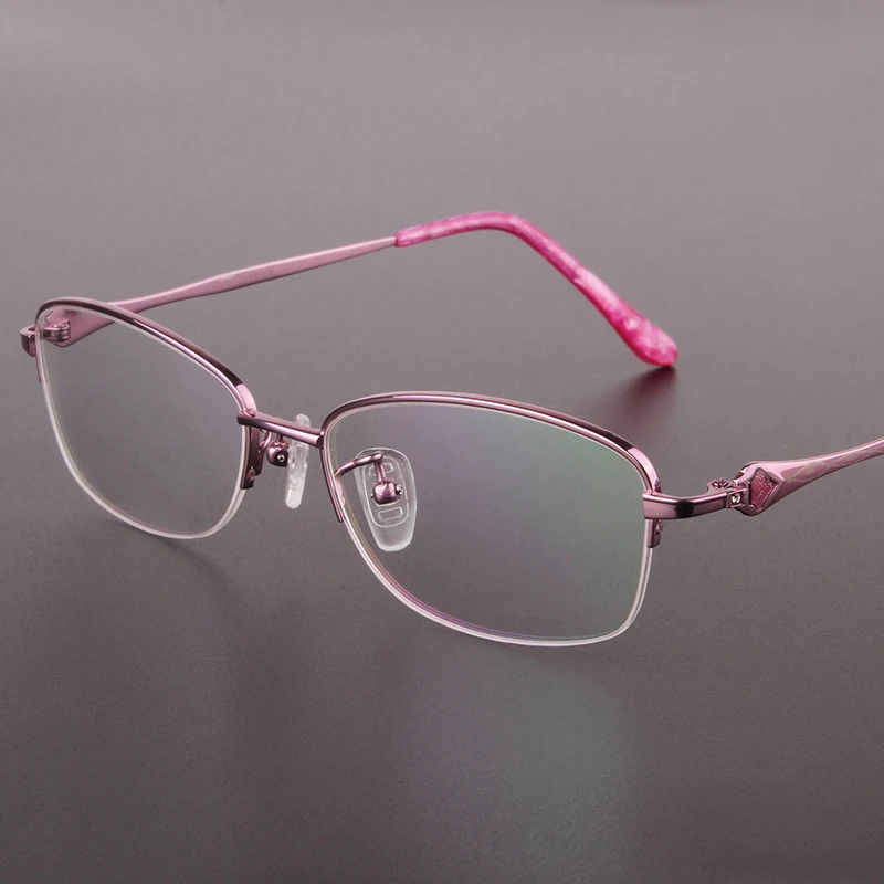 Designer Glasses Titanium Eyeglasses Frame Women Half Frame Myopia
