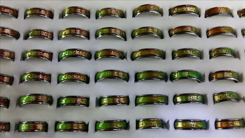 TF BOYS mood ring changing color 100pcs rings mood color changing ring ...