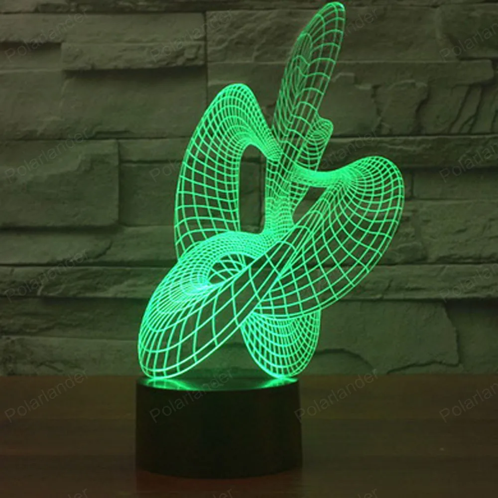 3D Illusion LED Acrylic touch Table Lamp USB Novelty Lights Abstract ...
