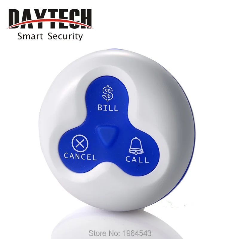 DAYTECH Call Buzzer Restaurant Service System Blue Buzzer Push Button ...