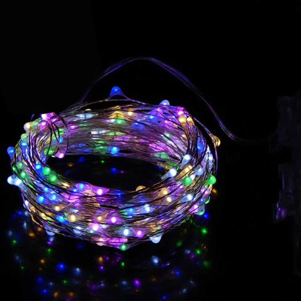 100/200 LED String Light Copper Wire String Holiday Outdoor Fairy ...
