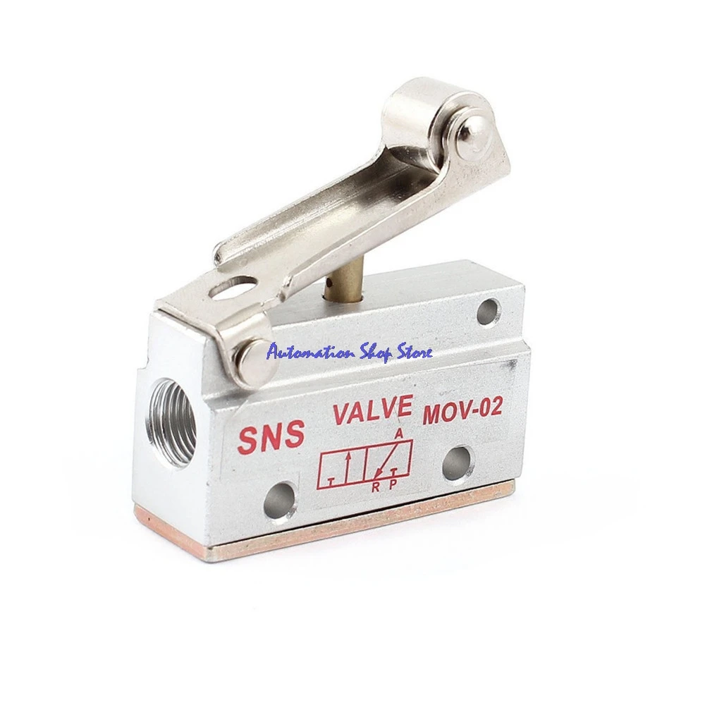 MOV 02 1/8" 2 Position 3 Way Roller Lever Gas Air Pneumatic Mechanical Valve|air pneumatic ...