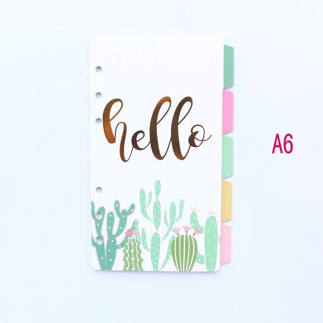 Domikee cute 6 rings paper index divider for binder planner notebook ...