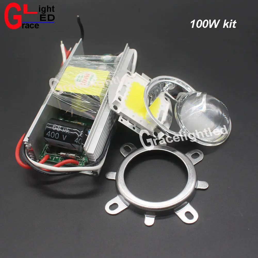 100W high power led Bead + 100W len 60 80degree+100W driver ac110/220v ...