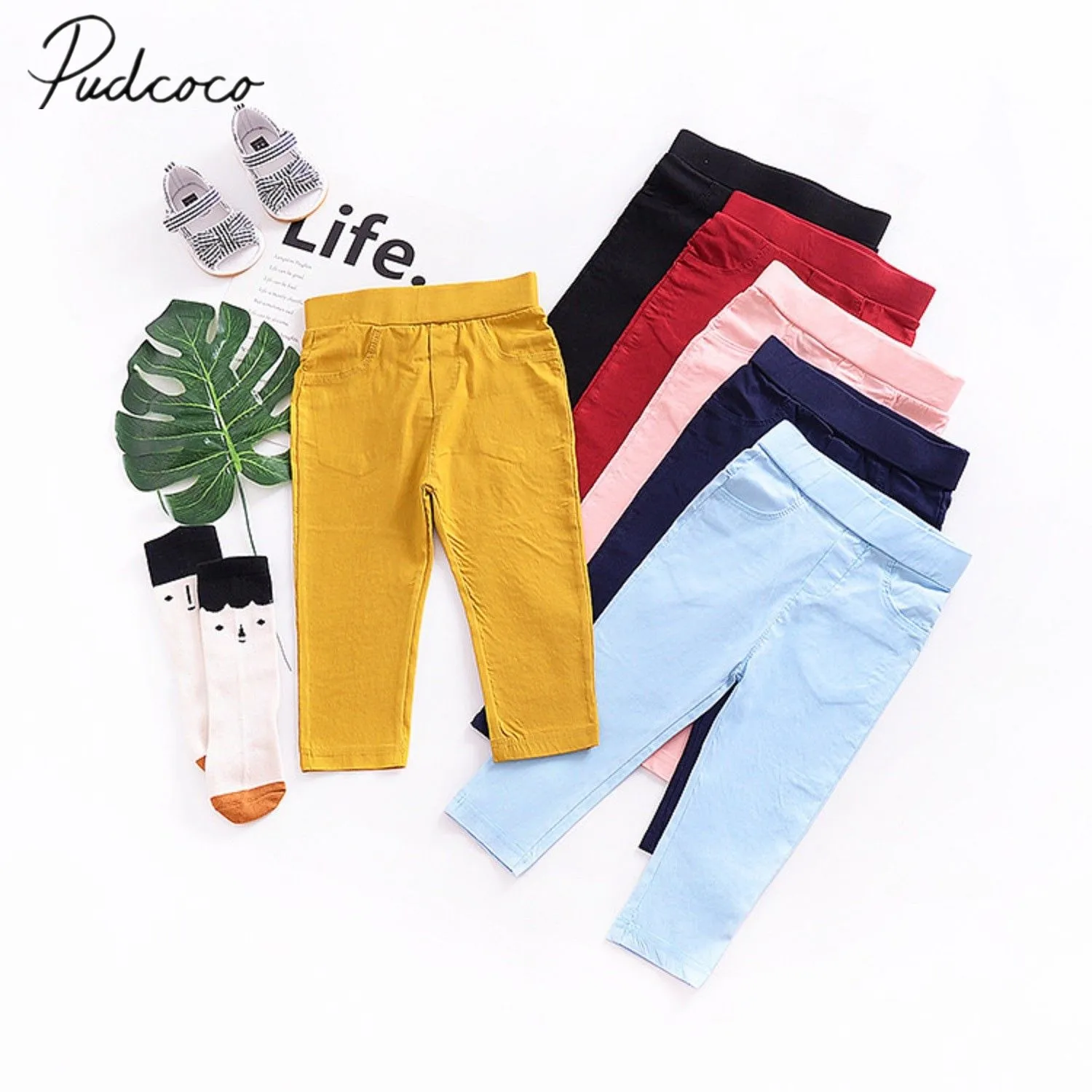 2018 Brand New Toddler Infant Kids Child Baby Boy Girl Stretch Pants ...