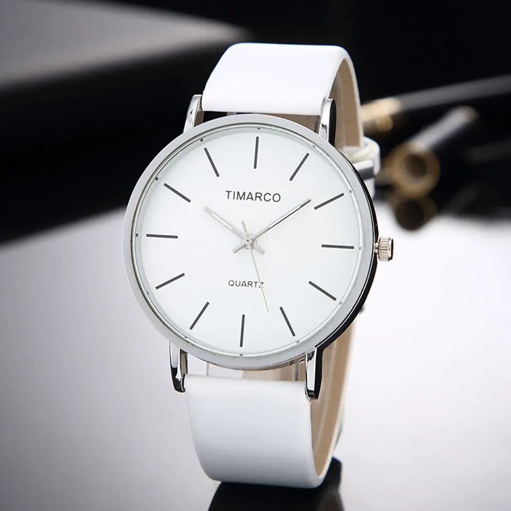 Women Minimalistic Watch White | White Leather Watch Women - Simple ...
