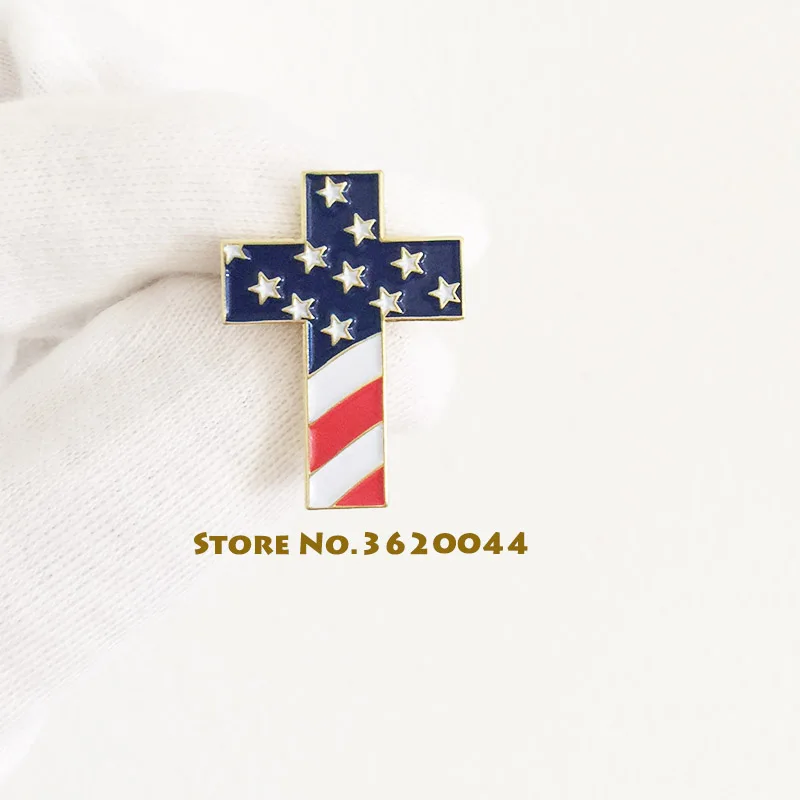 20pcs-Wholesale-Christian-Cross-Pin-Custom-Badge-with-USA-Flag-American ...
