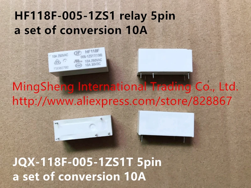 Original New 100% Hf118f-005-1zs1 Relay Jqx-118f-005-1zs1t 5pin A Set ...