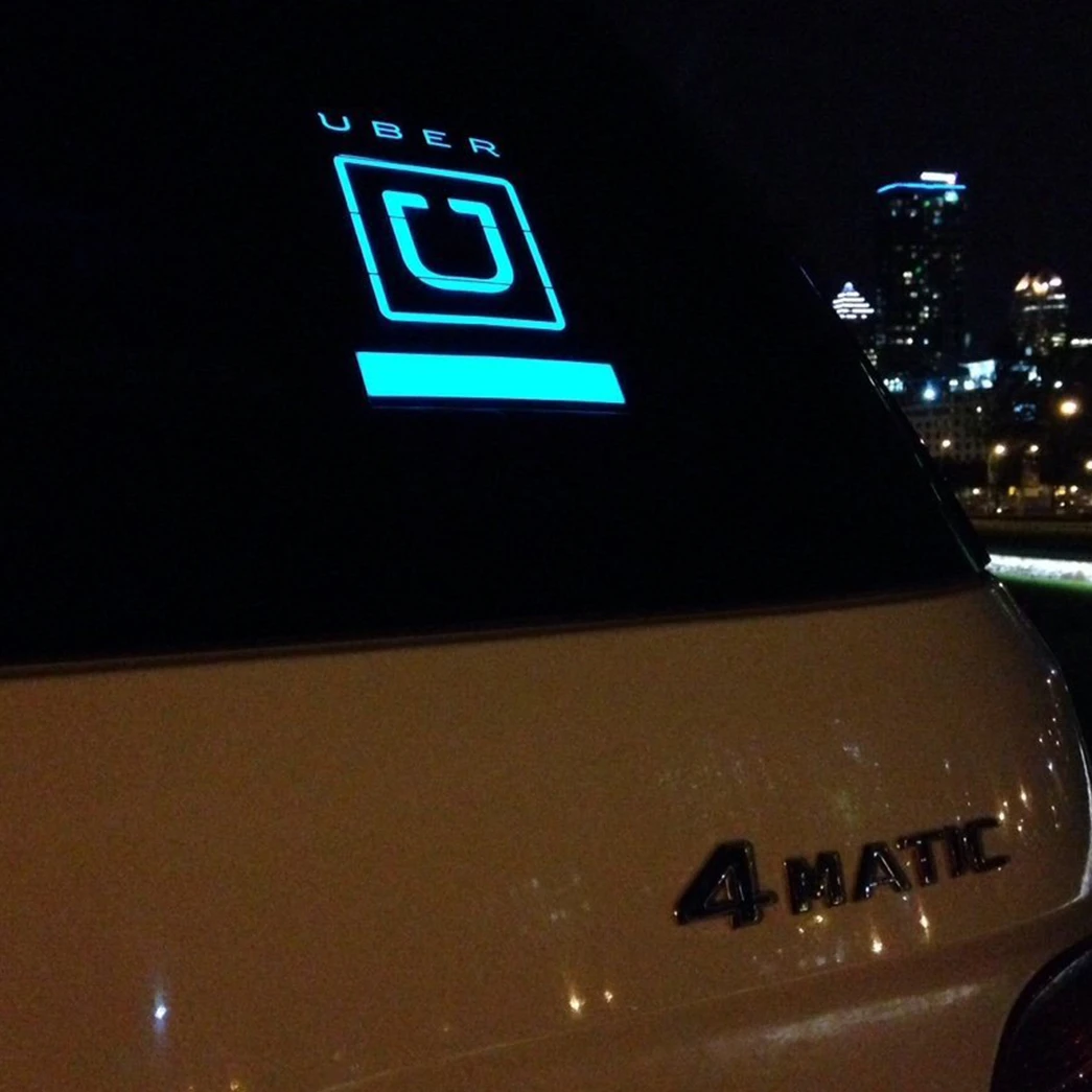 Blue UBER Light Sign Led Logo Electro Luminescent Glowing Decal for ...