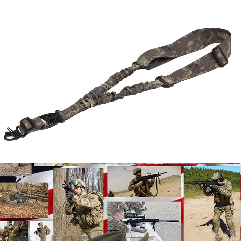 Adjustable Tactical Bungee Rifle Gun Sling System Strap Protective ...