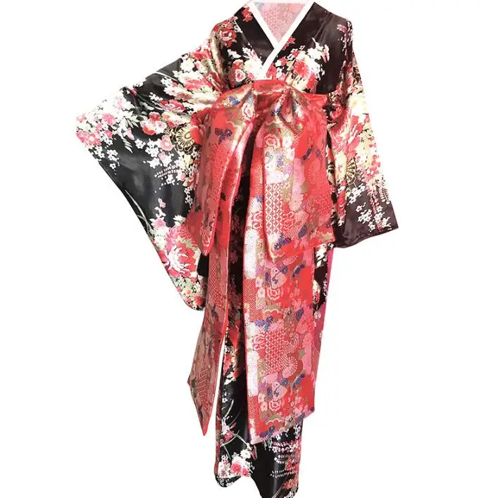 Japanese-Custom-Made-Kimono-Plum-Flower-Costume-Beautiful-Woman-Dress ...
