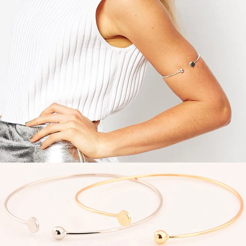 Nouvelles Femmes De Mode Ouvert Bracelet Brassard Or Argent Bras ...