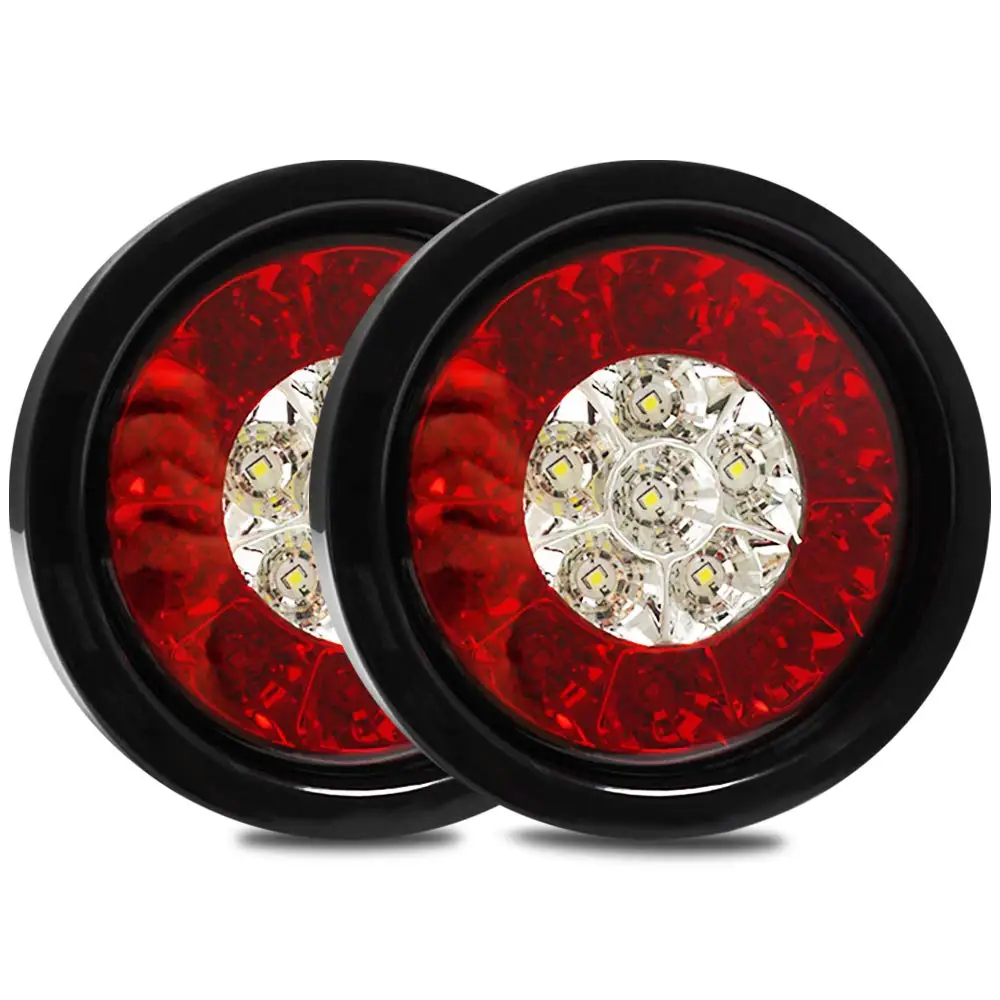 Fuleem luces LED traseras redondas de 4 pulgadas para camión, luces ...