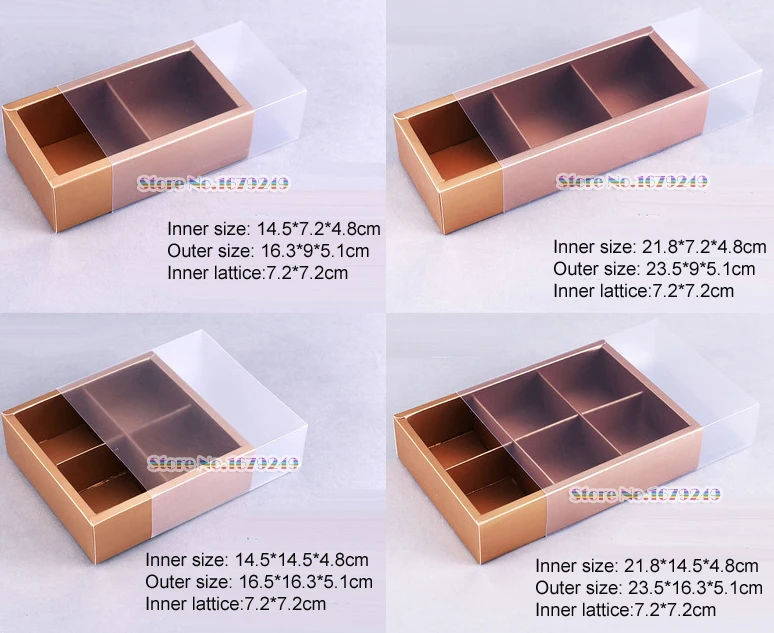 Golden Colour Drawer Paper Box, Moon Cake Box With Frosted Transparent ...