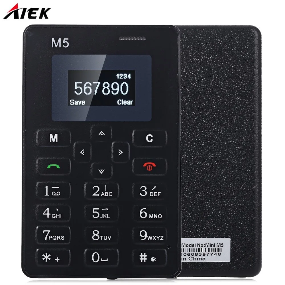 AIEK M5 Ultra Thin Mini Pocket Unlocked Keyboard Mobile Phone with ...