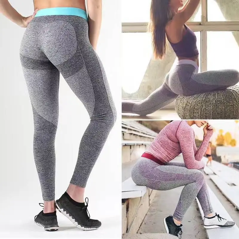 Womens Fashion Hot Burst Models Fitness Quick Drying Hit Color Waist