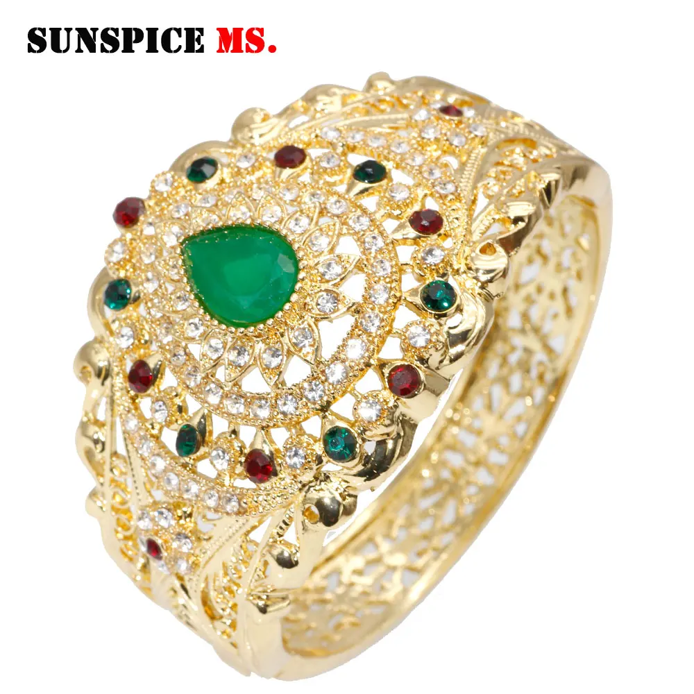 SUNSPICE MS Gold Color Metal Morocco Bangles Love Jewelry For Women ...