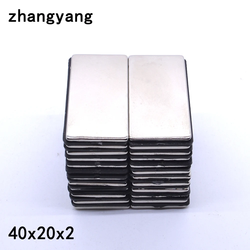 2/5/10/15/20pcs 40x20x2mm Block Strong Powerful Magnets Long ...