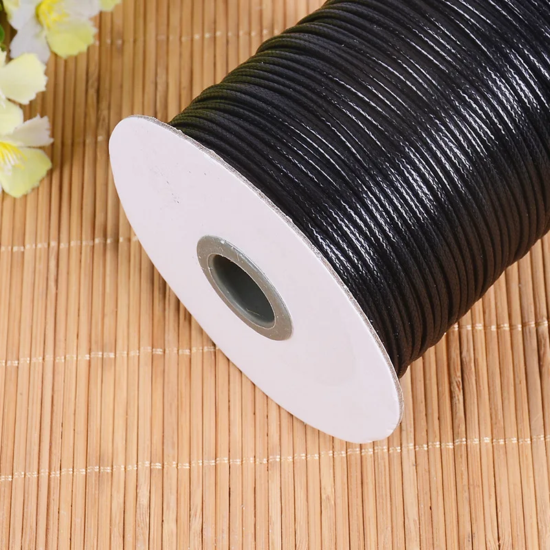 1.5mm Rolls Black Color Korean Wax Polyester Cord String Beading Thread ...
