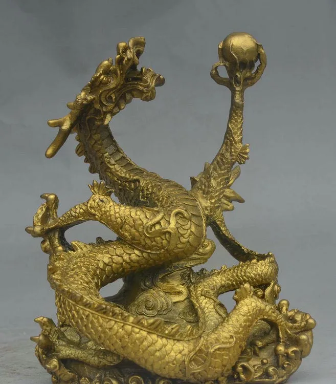 7 034 Classic Chinese Totem Feng Shui Pure Brass Sculpture Zodiac ...