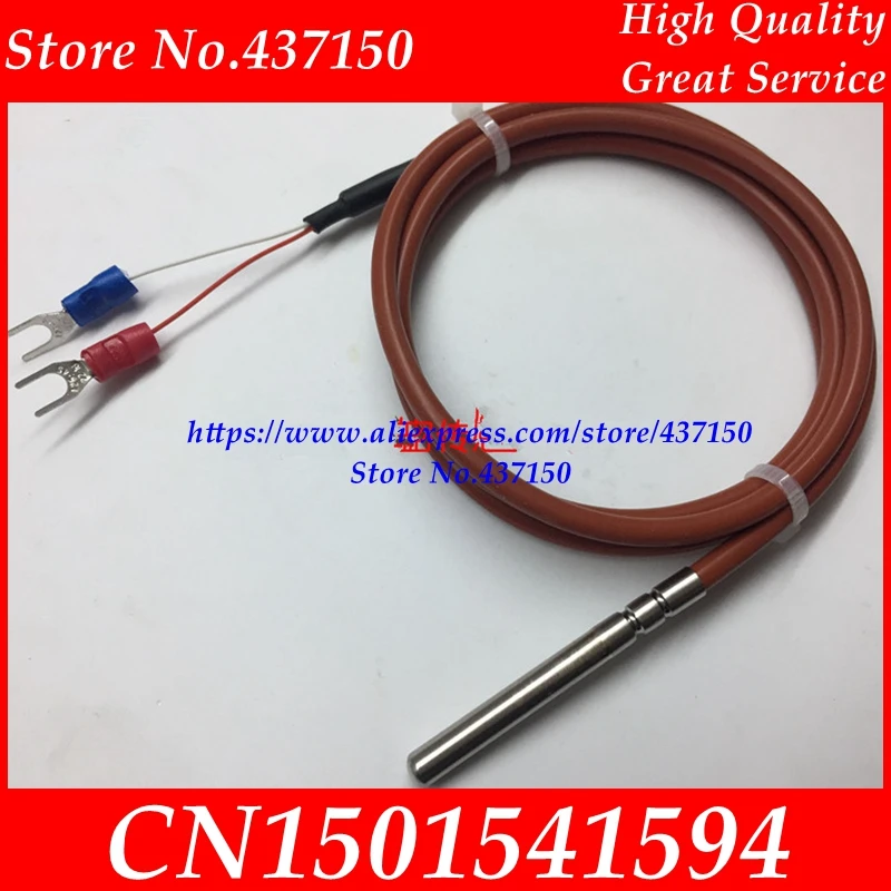 Generic Three Wire Pt100 Pt1000 Temperature Sensor Platinum Thermal Resistance Silicone Wire