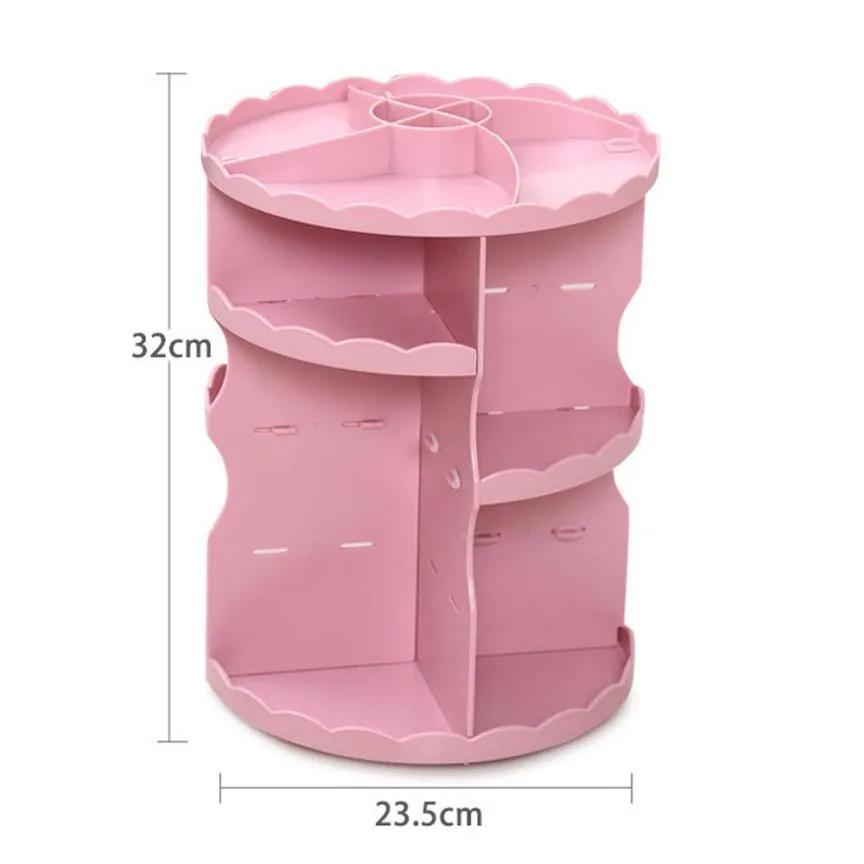 360 Degree Rotating Cosmetic Display Spinning Rack Storage Box Makeup Lipstick Mould Brush Stand