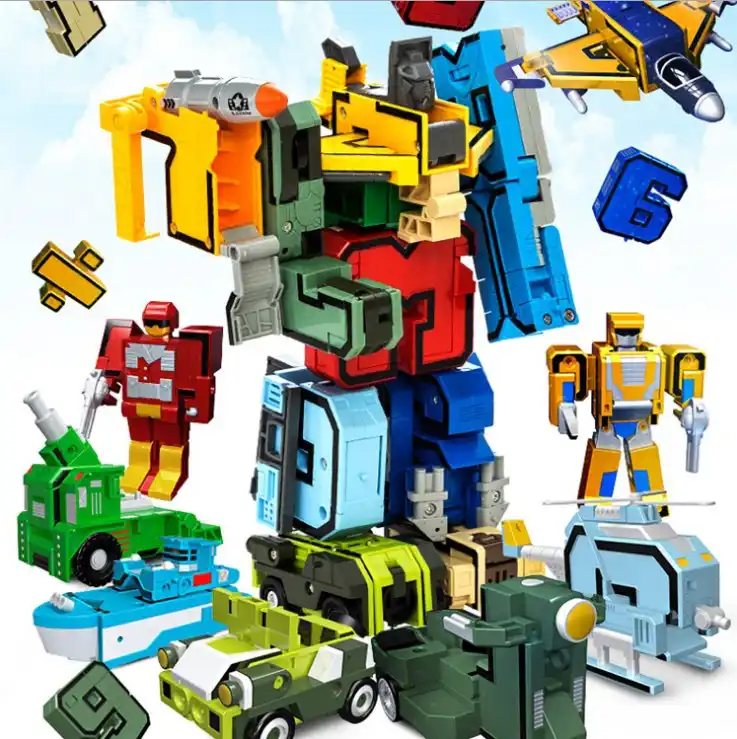 GUDI Transformer Number Robot Bricks 10 in 1 Creative Assembling ...