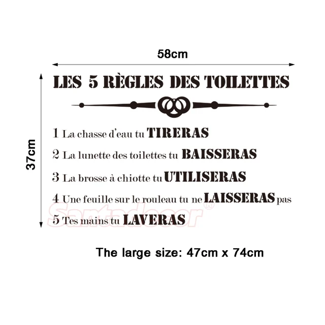 Les Regles des Toilettes Stickers | Boutique Porte-papier-toilette.com