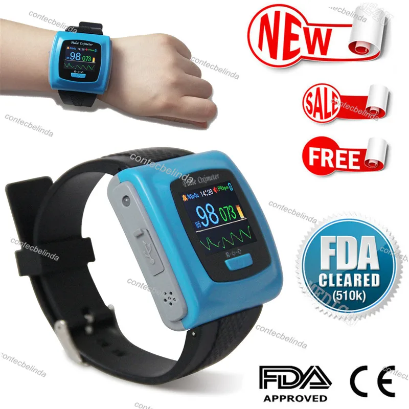 CONTEC Wrist Pulse Oximeter Watch Blood Spo2 Monitor Sleep Oximetry CE ...