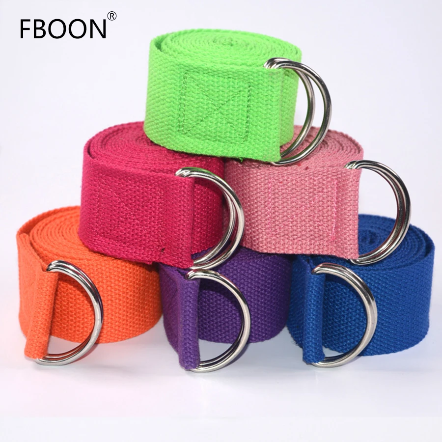 FBOON Adjustable Yoga Belt Sport Stretch Strap D Ring Belts Gym Waist ...