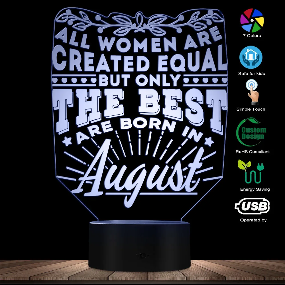 Letters Led Novelty Night Lamp Home Decor The Best Women Born In August ...