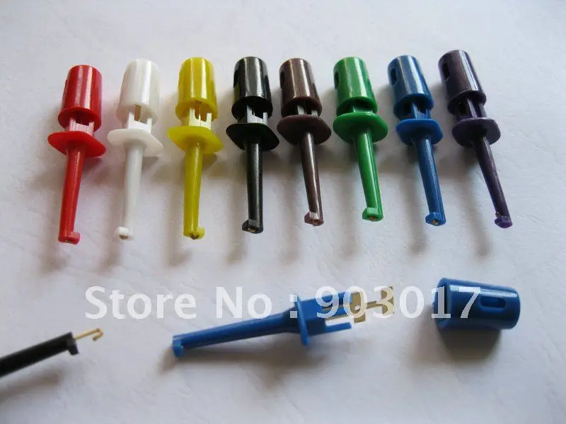 Small Grabber Test Probe Single Hook Clip Side Opening 8 Colors 80 Pcs ...