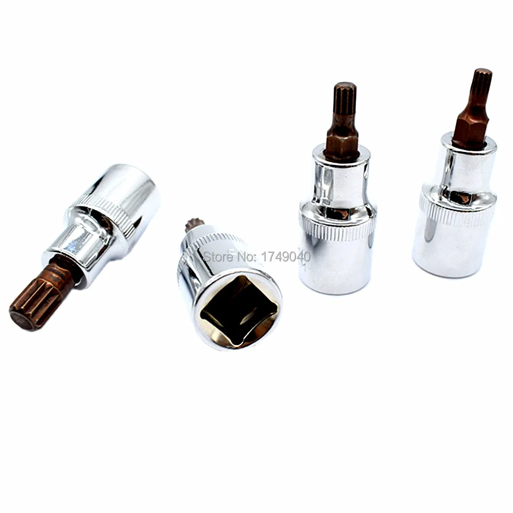 Spline Bit M5 M6 M8 M10 Impact Spline Socket Bits 4 Piece Set 12 Point ...