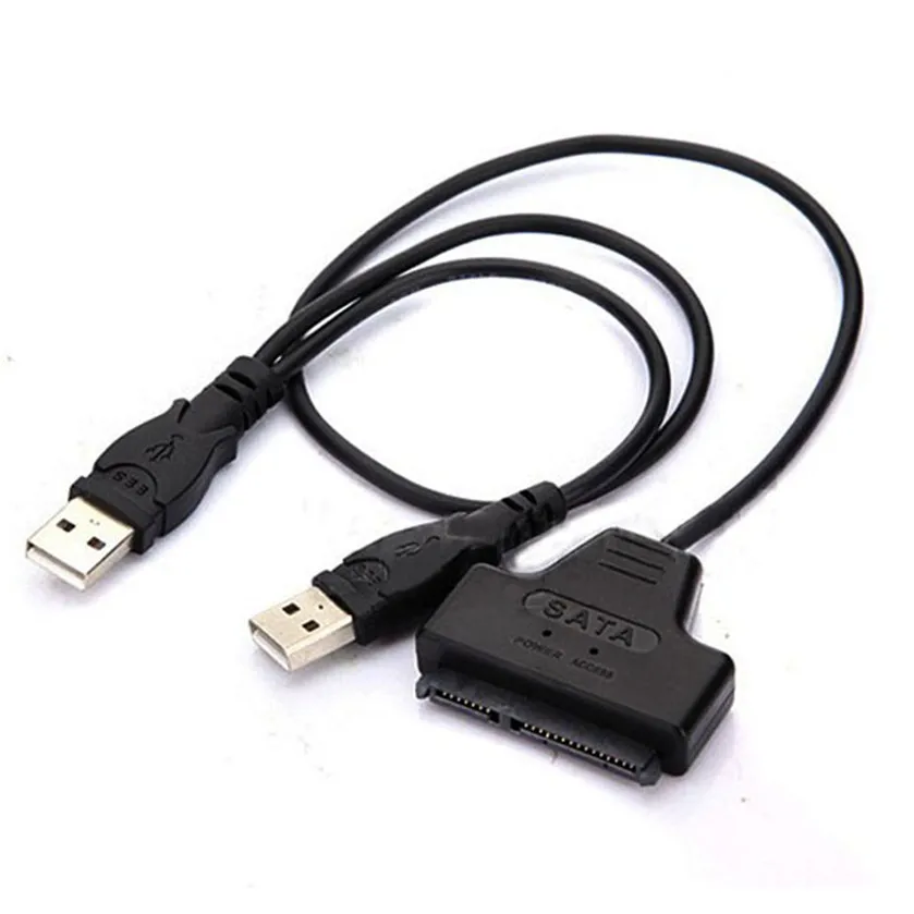 High Quality New USB 2.0 To SATA 7+15 Pin 22 Pin Adapter Cable for 2.5 ...