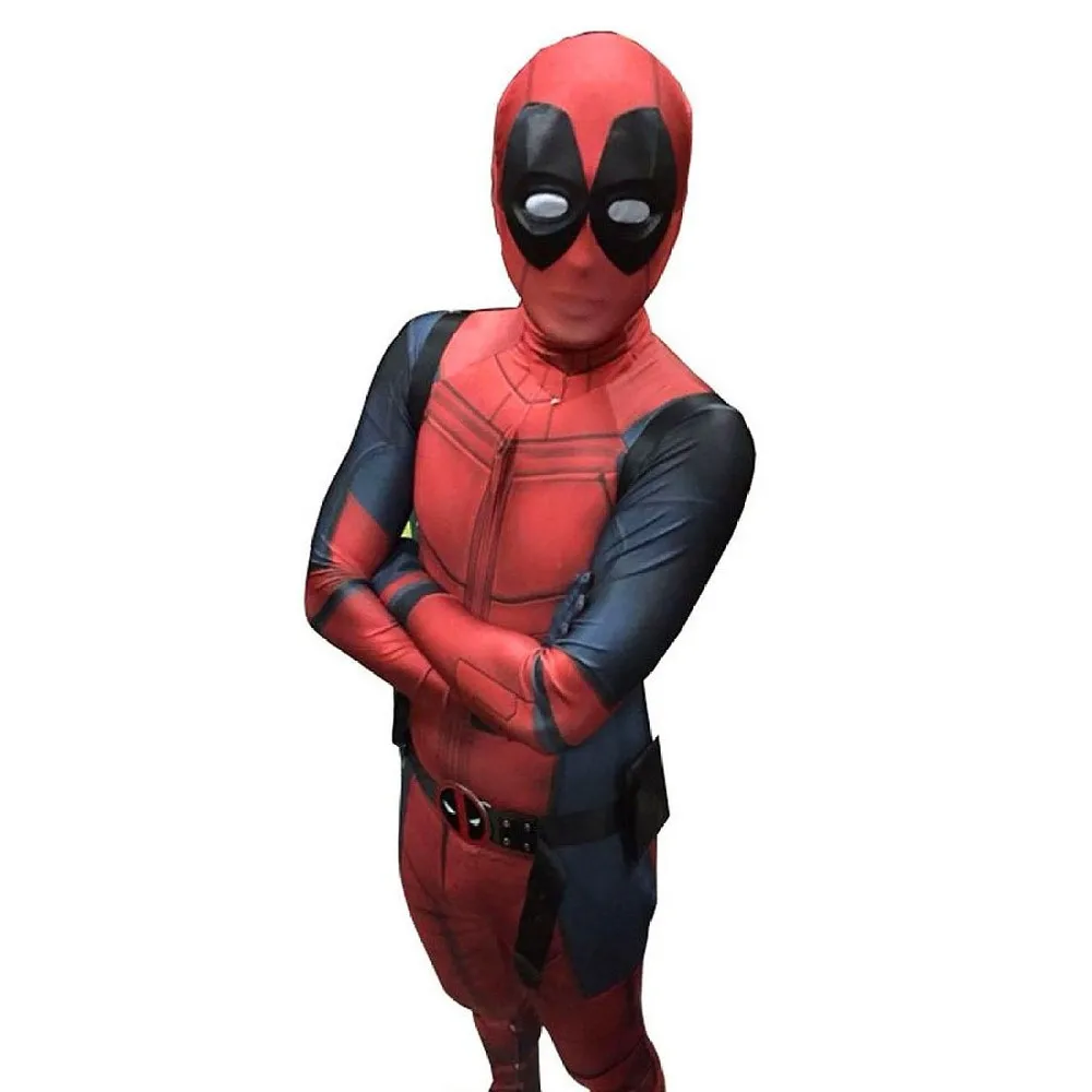 תחפושות קולנוע וטלויזיה - 3D Marvel Full Body Spandex Deadpool Costume ...