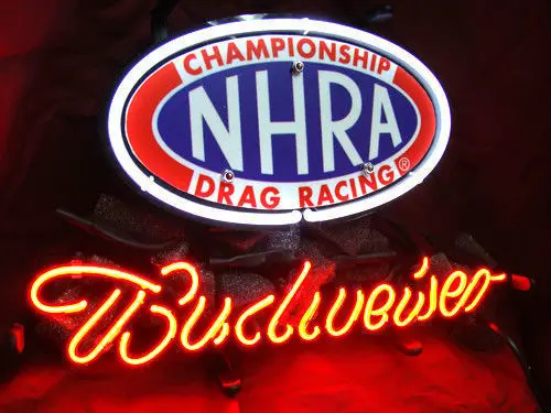 NHRA RACING BUDWEISER Beer Bar Pub Store Display Garage New Neon Light ...