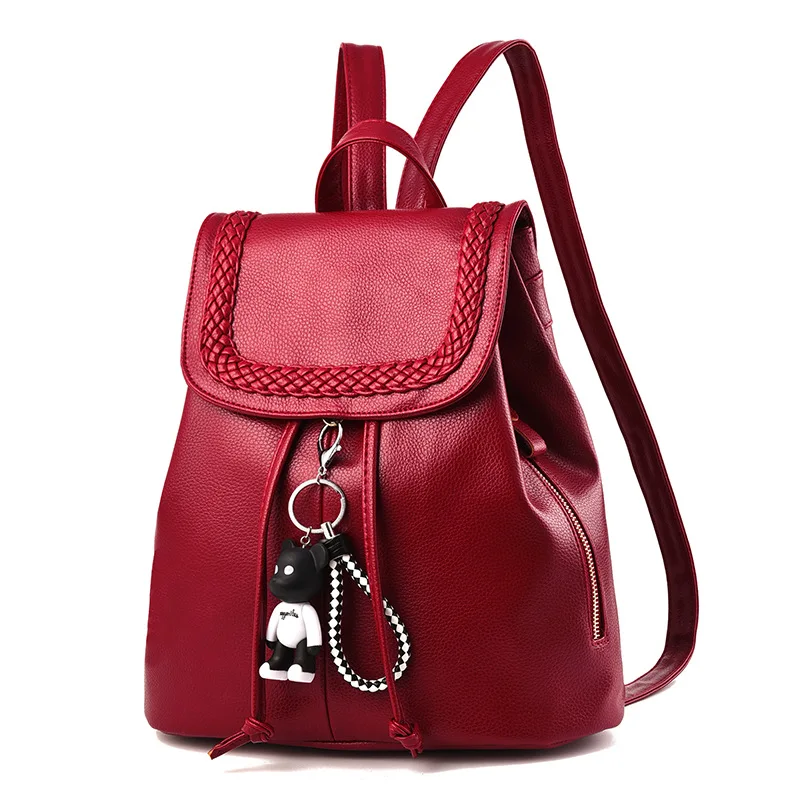 2018 NEW Brand Fashion Women Leather Backpack Fashion School Travel ...