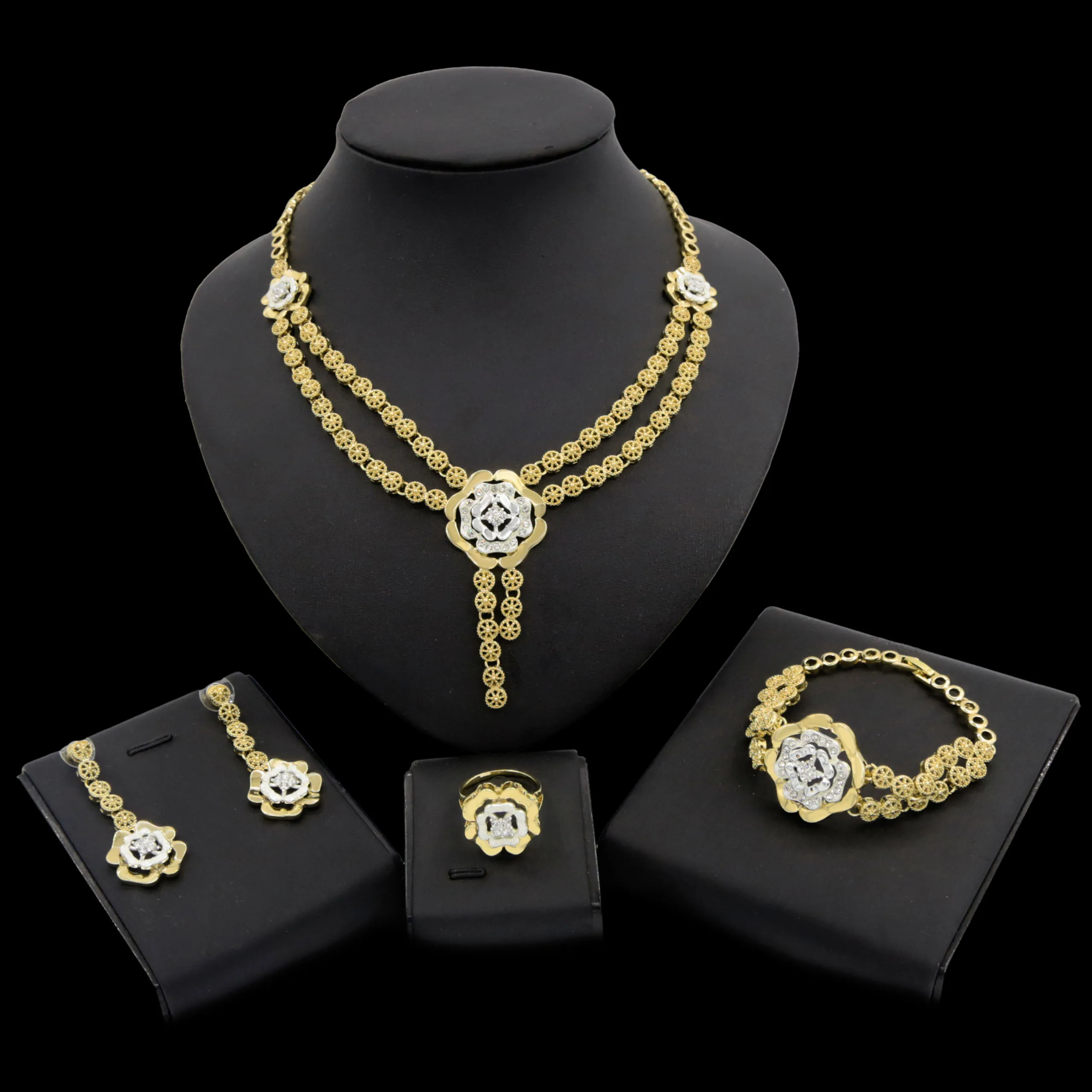 Yulaili Free Shipping New Coming Flower Design Hot Selling Pure Gold ...