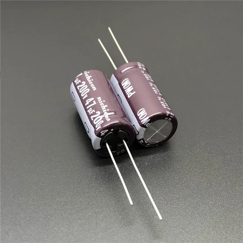 5pcs/50pcs 47uF 200V NICHICON PW Series 12.5x25mm Low Impedance Long ...