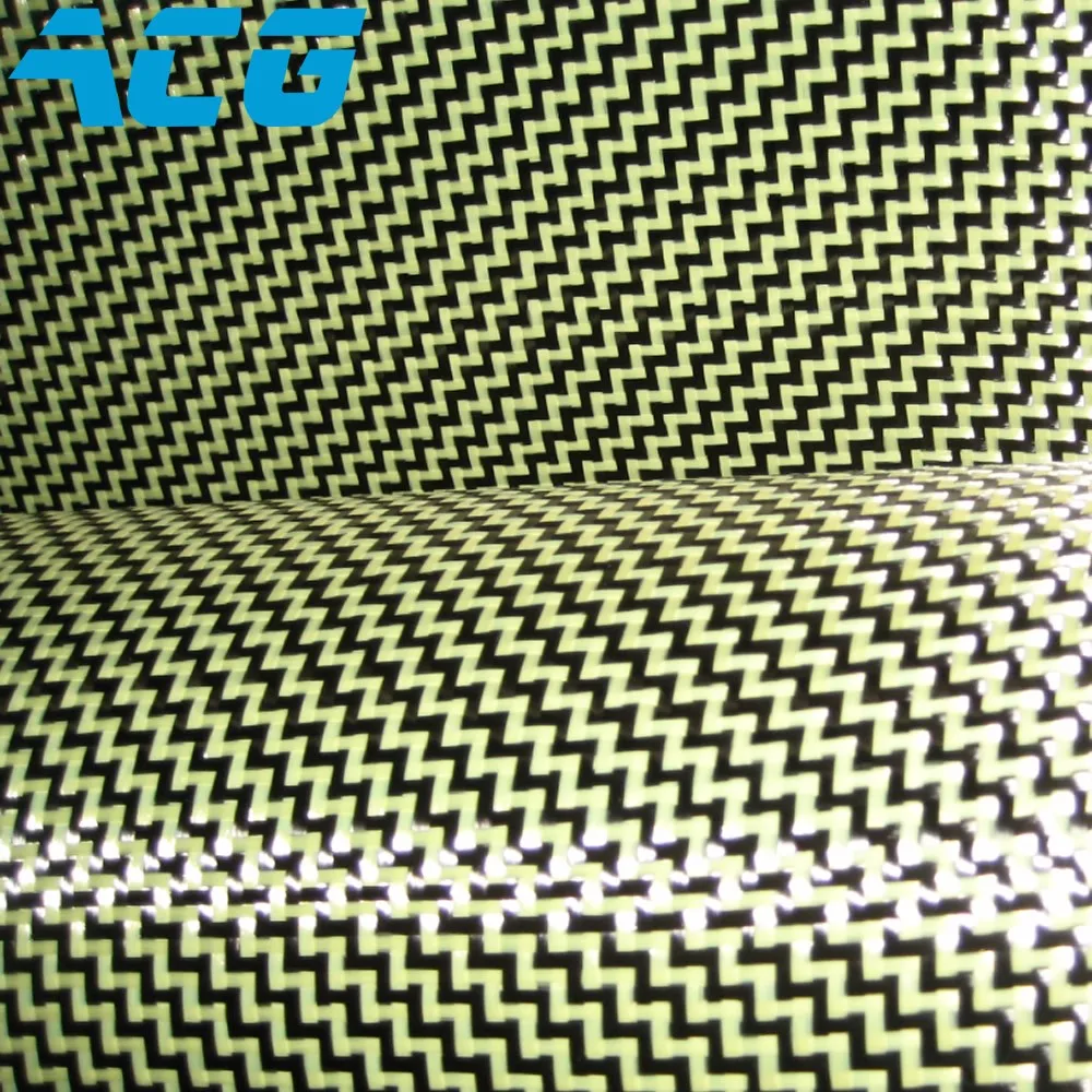 Kevlar carbon fiber hybrid fabric 200GSM W PATTERN weave 10m/lot 1500D ...