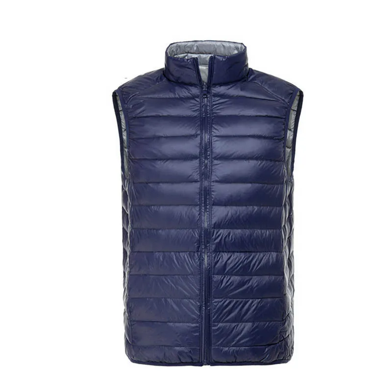 Men's Sleeveless Jacket Duck Down Vest Men Ultra Light Double Sided ...