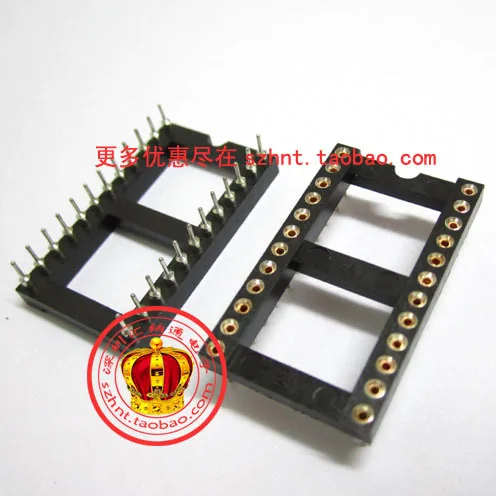 (20PCS) 24P IC socket DIP24 wide hole round pin dip IC socket 24 foot ...