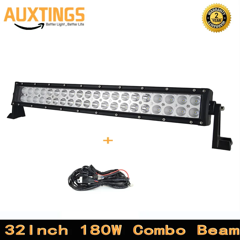 Straight-32-INCH-180w-4x4-offroad-led-light-bar-combo-dual-row-car-roof ...