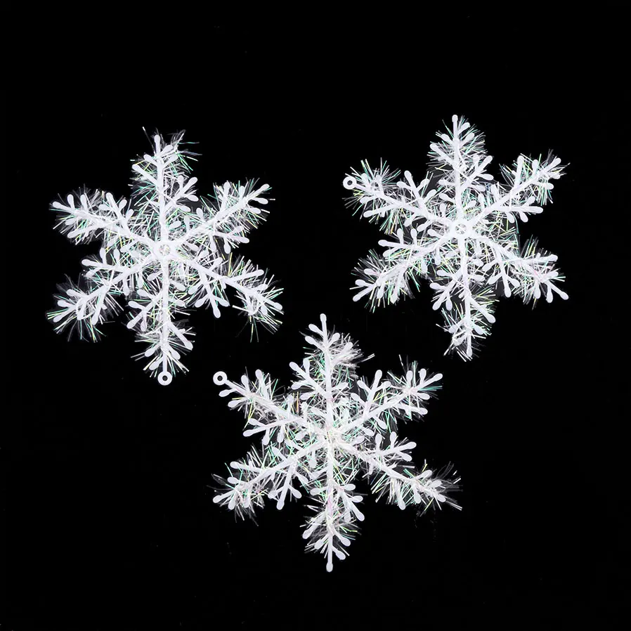 30 pièces 6 cm flocon de neige blanc noël flocons de neige ornements ...