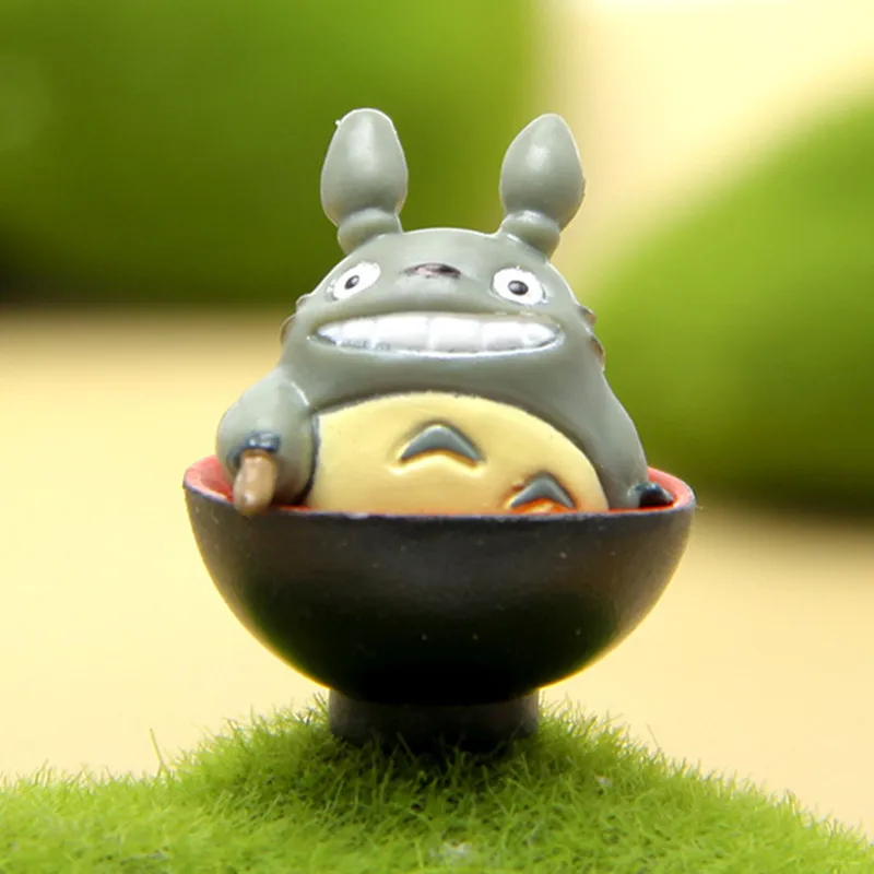 Miniature Totoro Standing On Bowl Mini Animal Craft Micro Landscaping ...