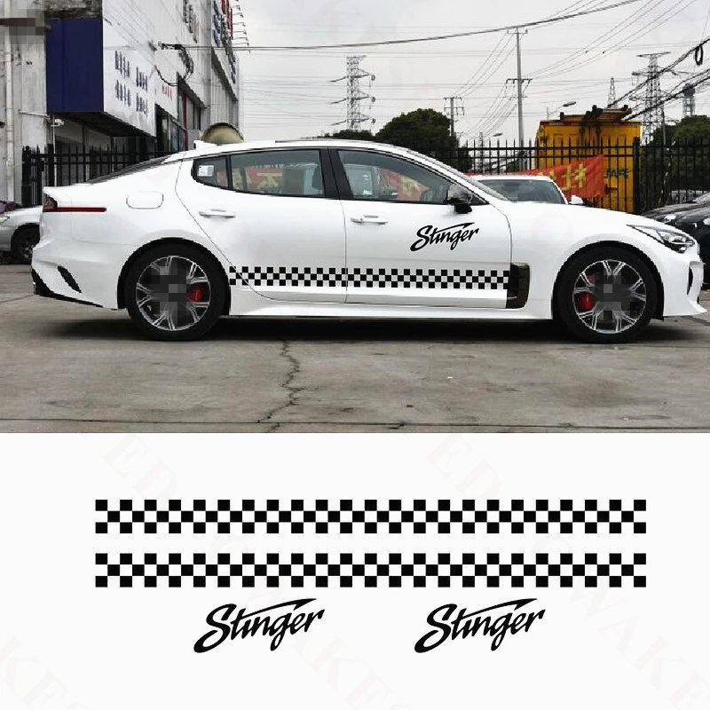 Racing Lattice Stripes For KIA Stinger GT 2011 2018 Both Side ...