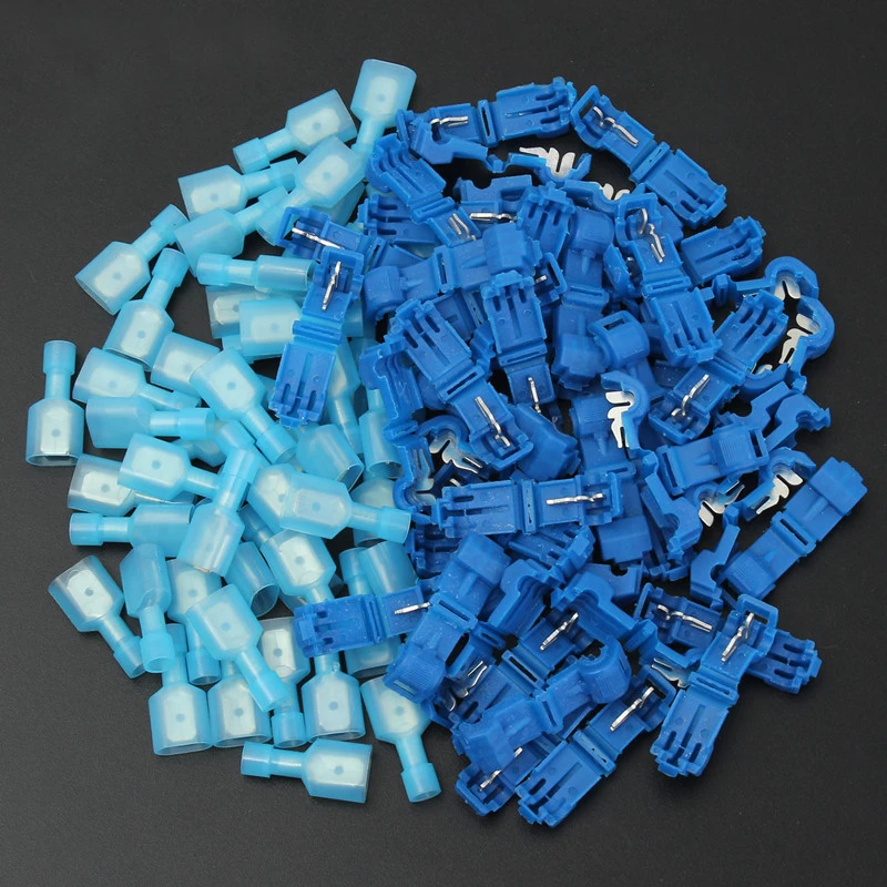 100pcs Blue T Tapmale Insulated 25 40mm2 Quick Splice Wire Terminal