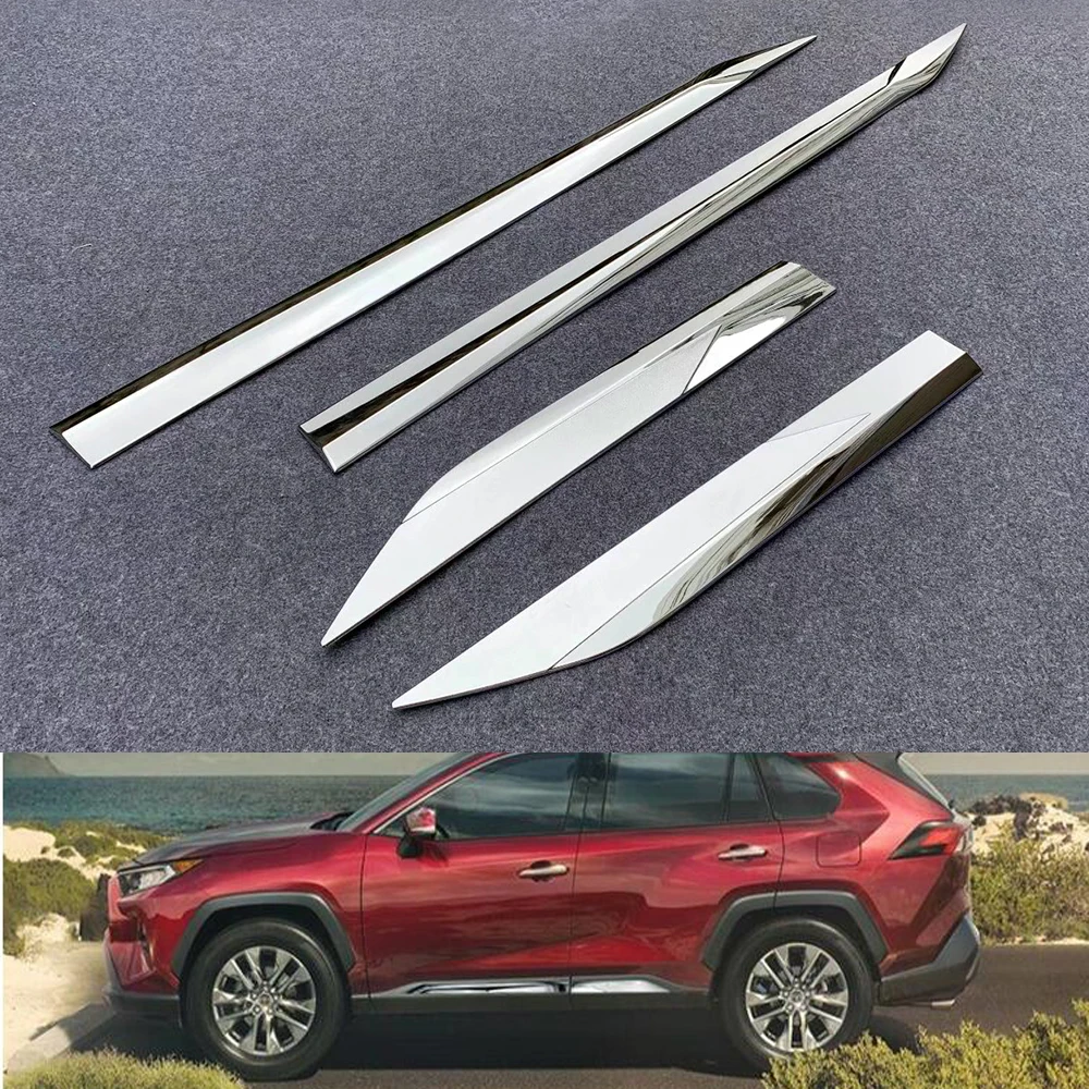 For Toyota RAV4 2019 2020 ABS Chrome Side Door Body Molding Cover Trim ...