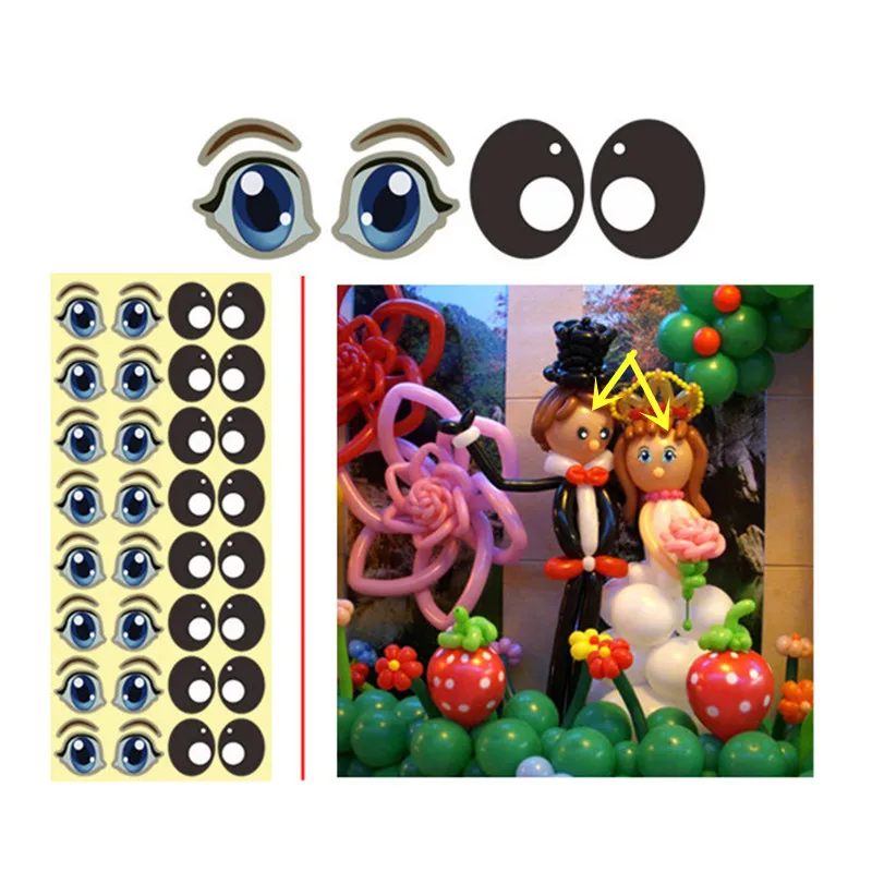 5 Pcs Eyes Magic Balloon Eyes Stickers Balloon Doll Balloons Eye Decals ...